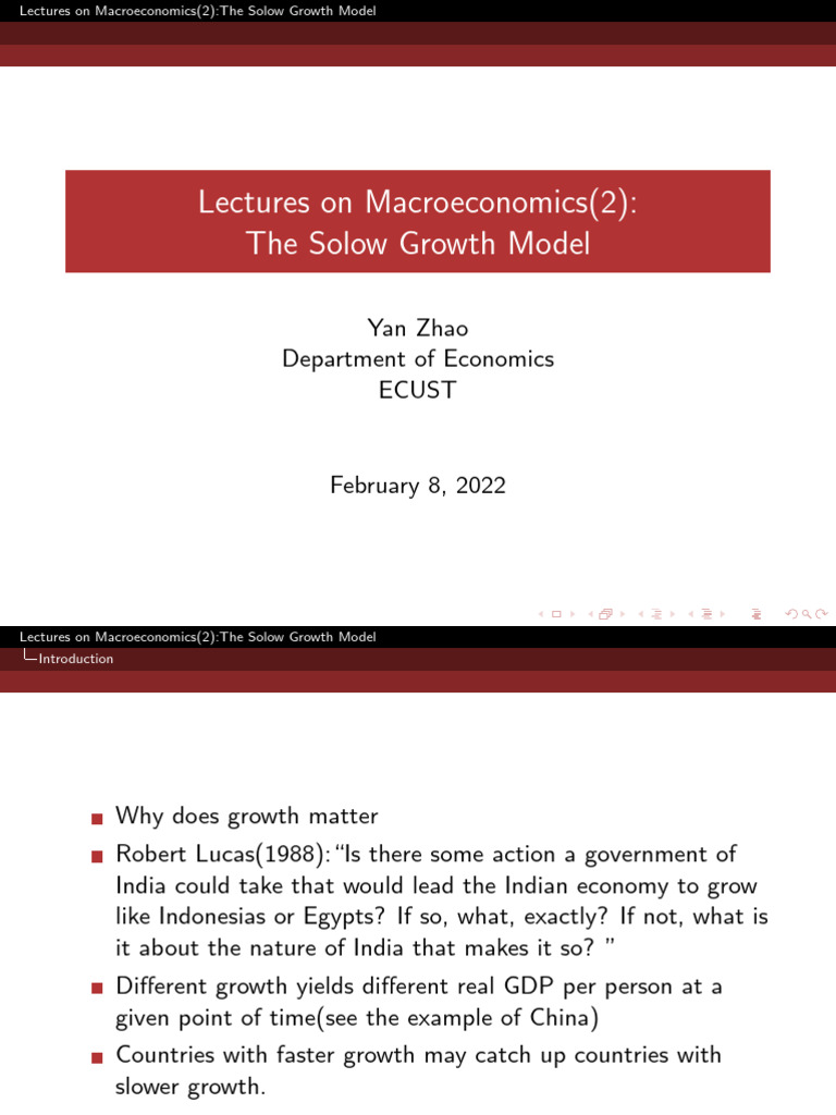 Lecture 2 Growth Pdf Macroeconomics Production Function