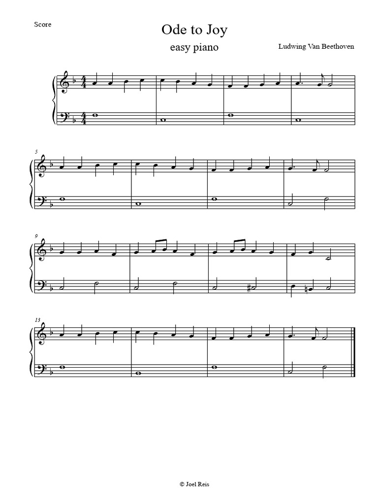 Ode to Joy - easy piano | PDF