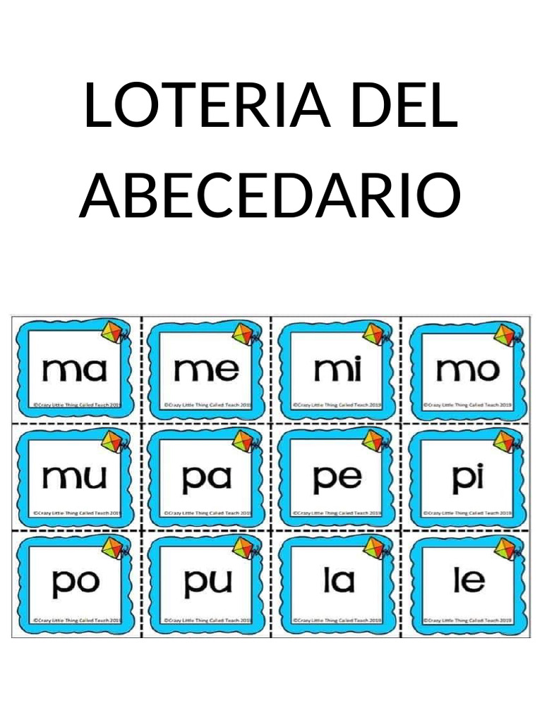 Loteria Del Abecedario | PDF
