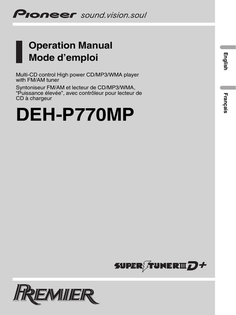 Premier Deh p770mp | PDF | Compact Disc | Equalization (Audio)