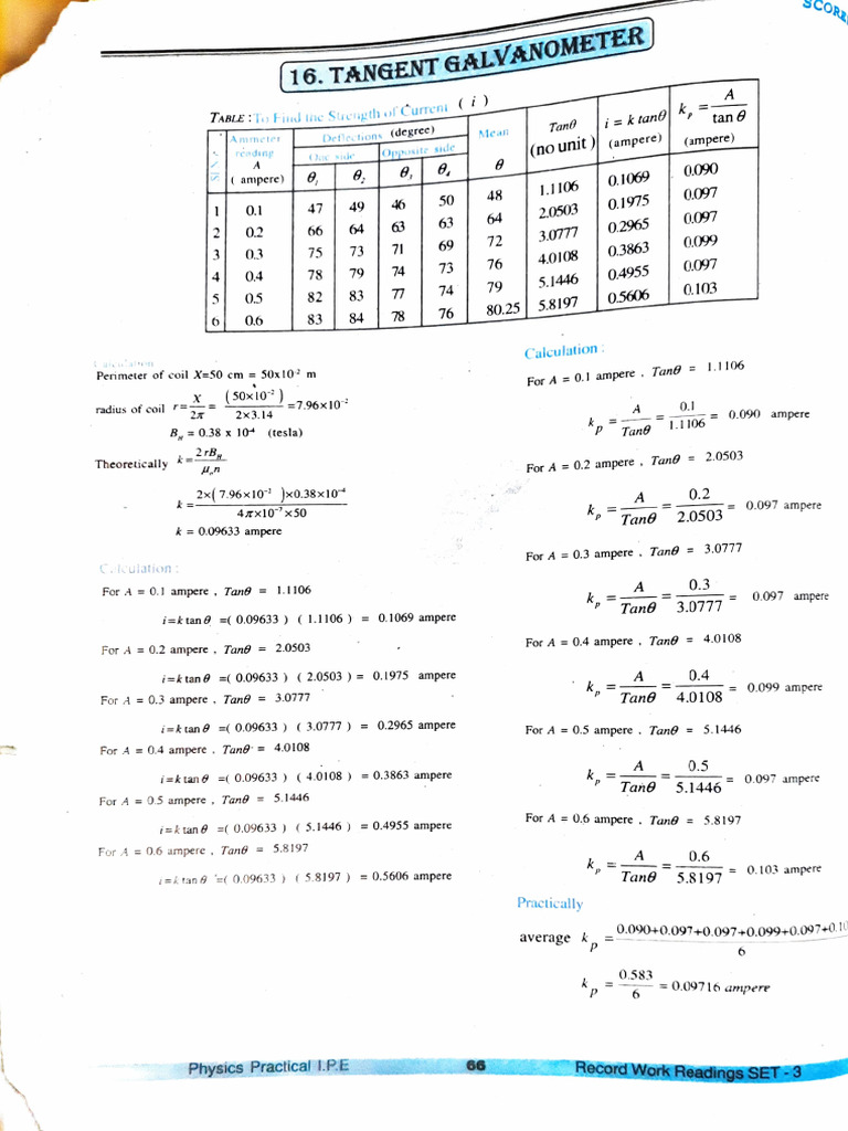 Tangent Galvanometer | PDF | Quantity | Tools
