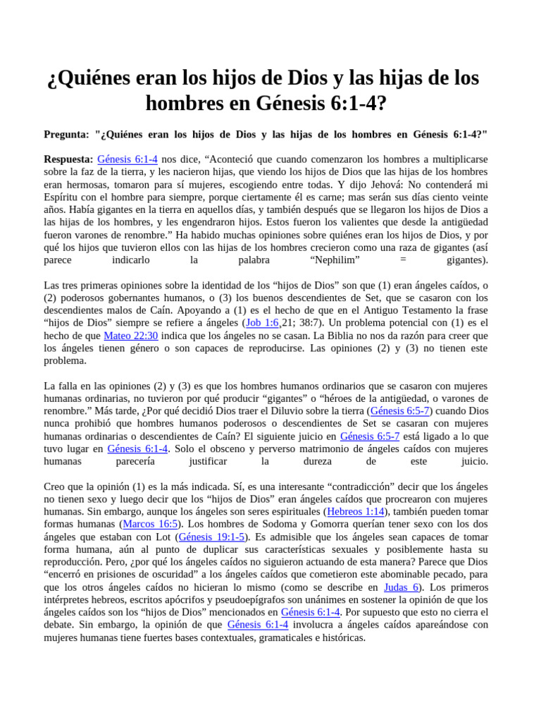Hijos de Dios Seol Hades Infierno | PDF | Creencia religiosa y doctrina | Contenido bíblico