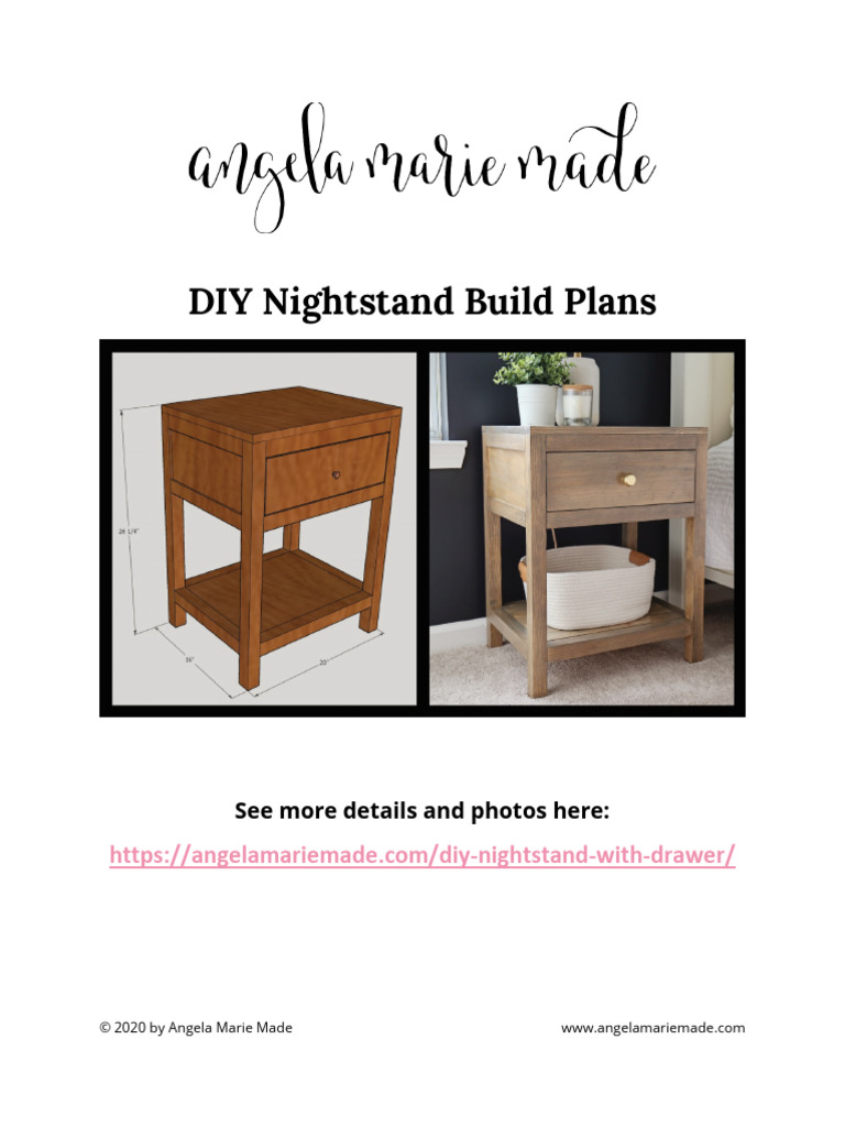 DIY Nightstand Plans with Drawer | PDF | Cabinetry | Woodworking