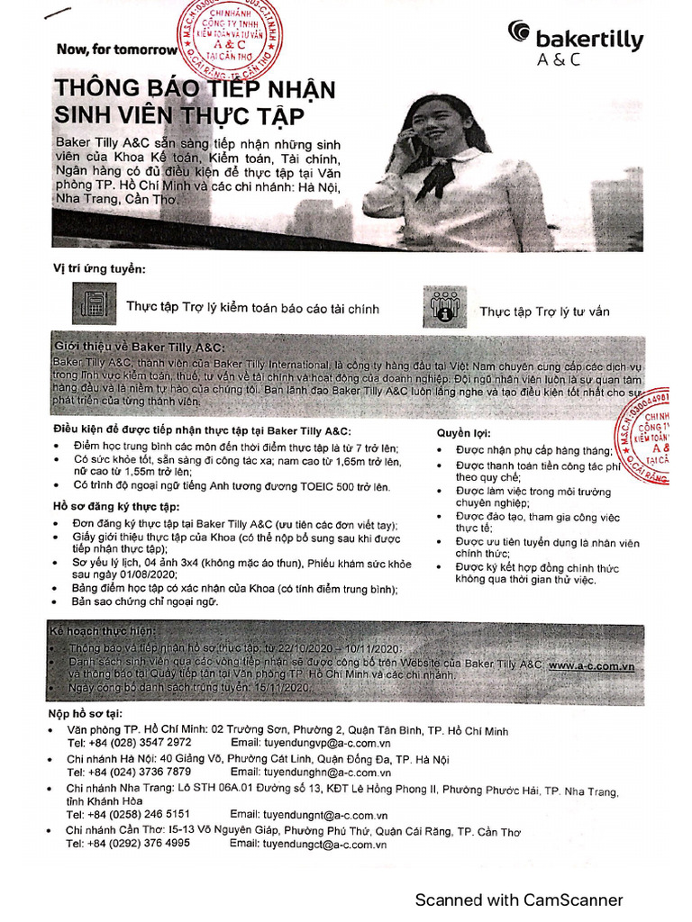 Thong Bao Tiep Nhan SVTT AC Can Tho | PDF