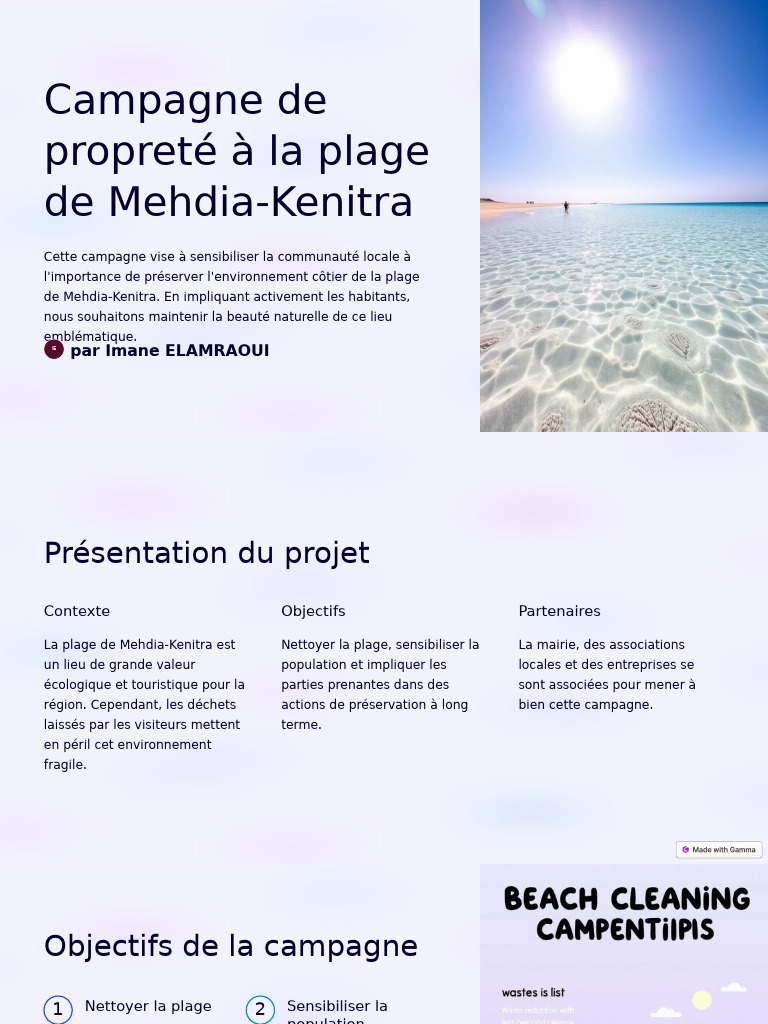 Campagne de Proprete a La Plage de Mehdia Kenitra | PDF | Déchets | Bénévolat