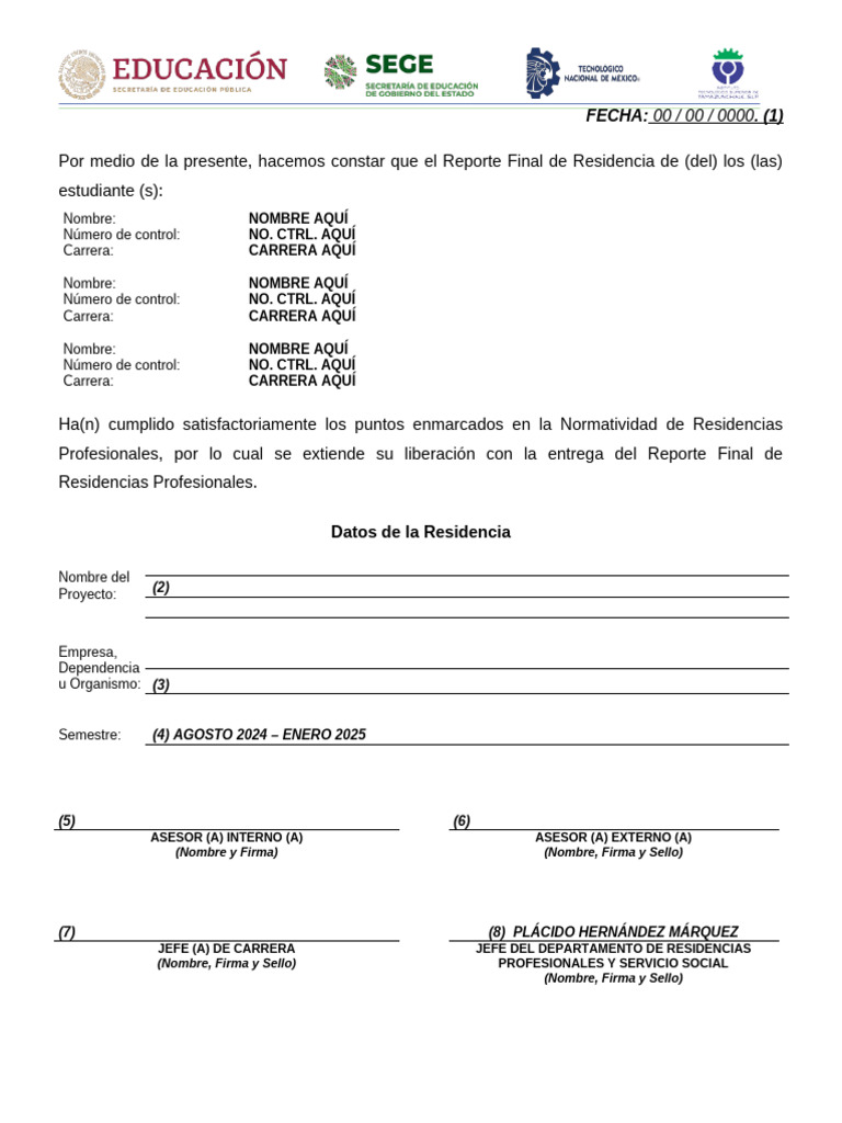 6 - Constancia de Liberación y Recepción Del Reporte Final | PDF