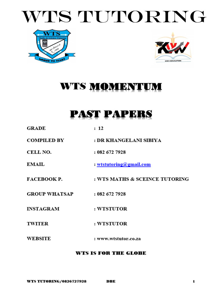 WTS Momentum Questions | PDF