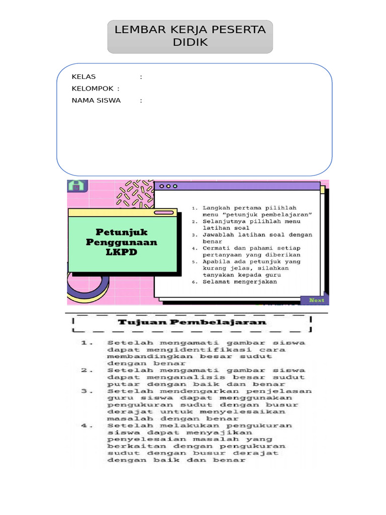 LKPD MTK KLS 7 | PDF