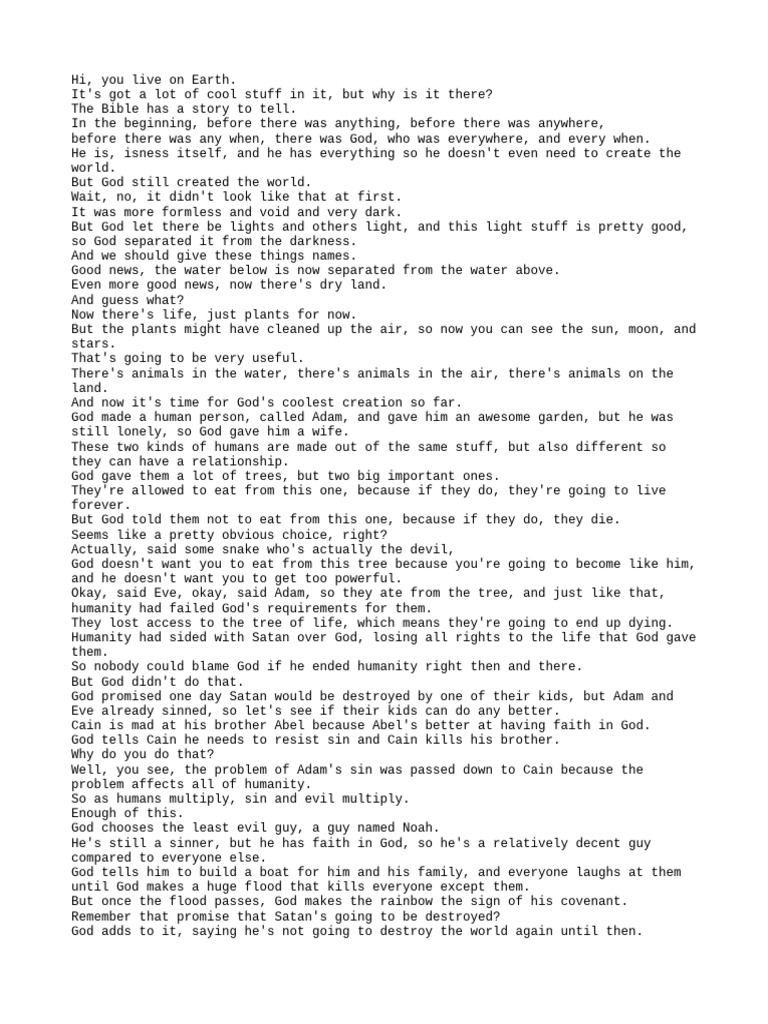 Story of The Entire Bible, I Guess | PDF | Jesus | Resurrection Of Jesus