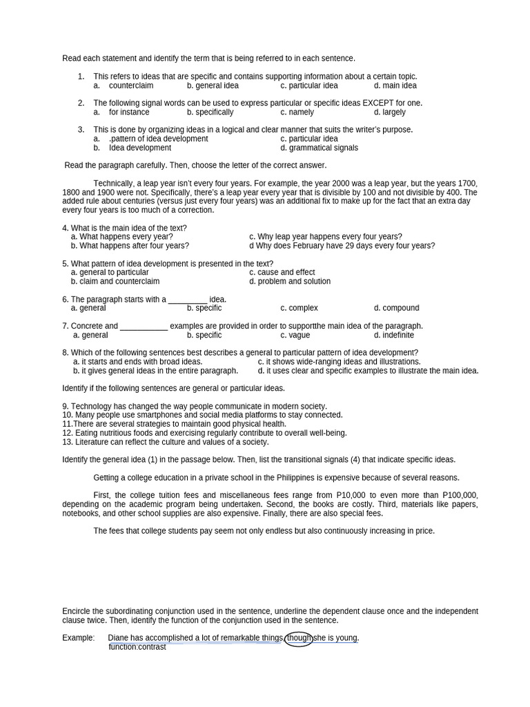 ENGLISH 8: QUARTER 4-Module 1 QUIZ 1 | PDF | Grammar | Linguistics