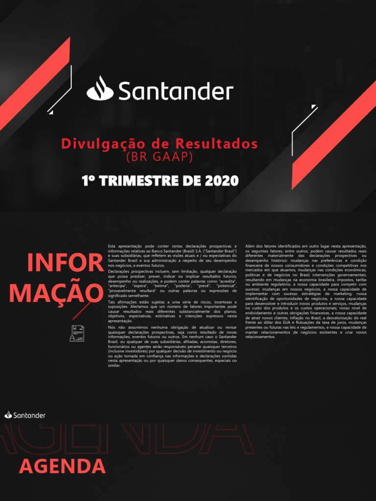 Resultados Santander Brasil 1T20: Destaques e Análise | PDF | Economia ...