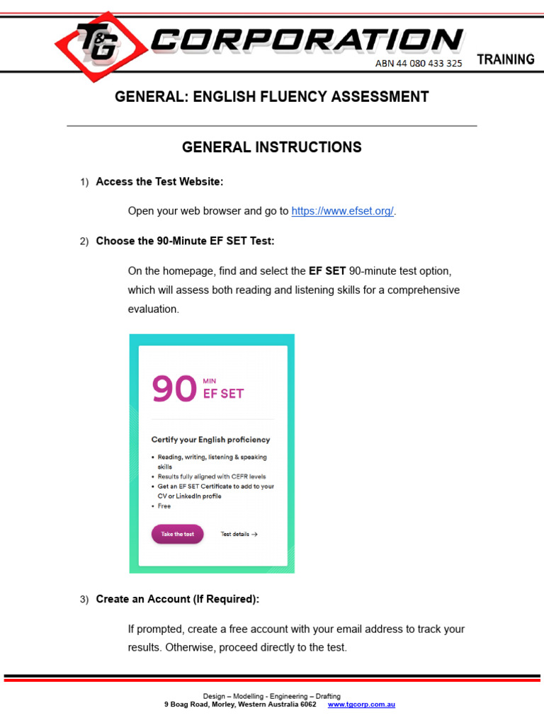 EF SET English Fluency Test Guide | PDF
