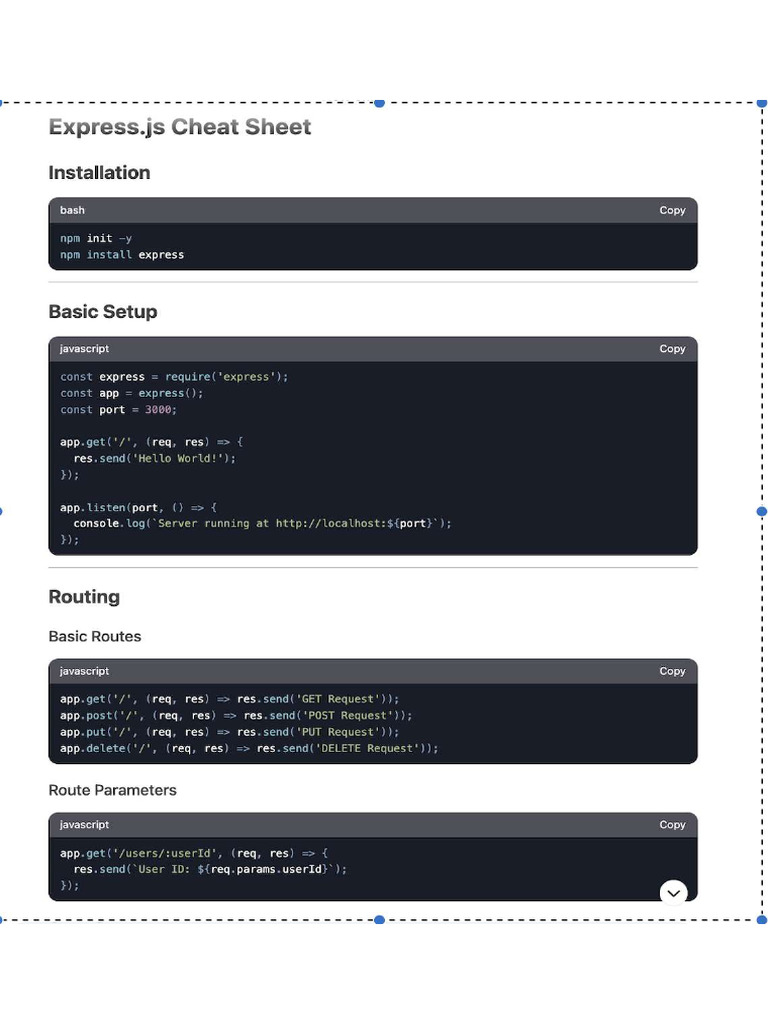 Express Cheatsheet | PDF