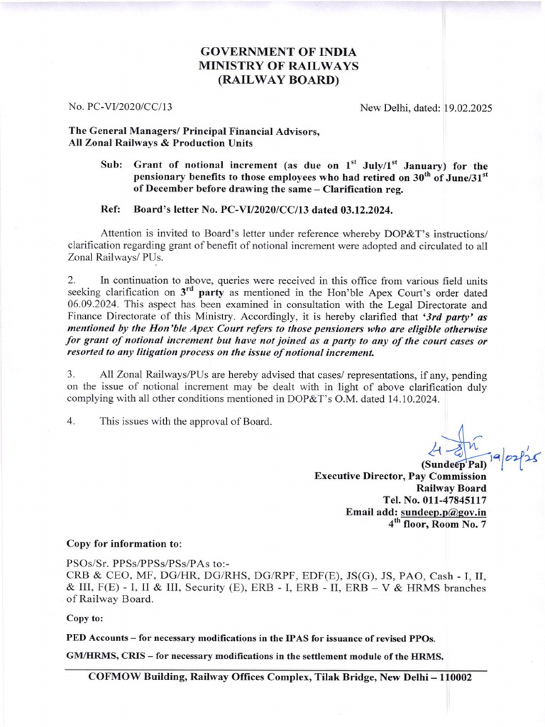 Notional Increment Clarification | PDF | Government Of India | Employee ...