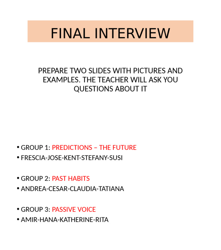 Final Interview Slide Prep Guide | PDF