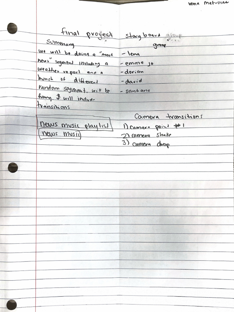 Final Project Storyboard | PDF