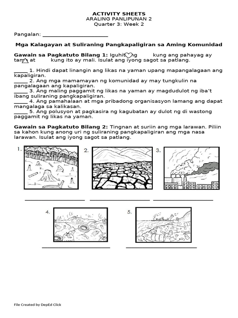 AP 2 Activity Sheet Q3 W2 | PDF
