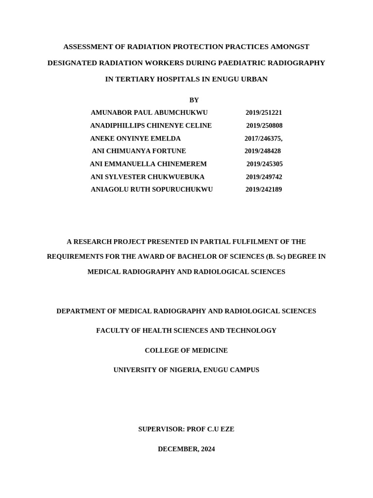 Pediatric Radiation Protection Practices | PDF | Radiography ...