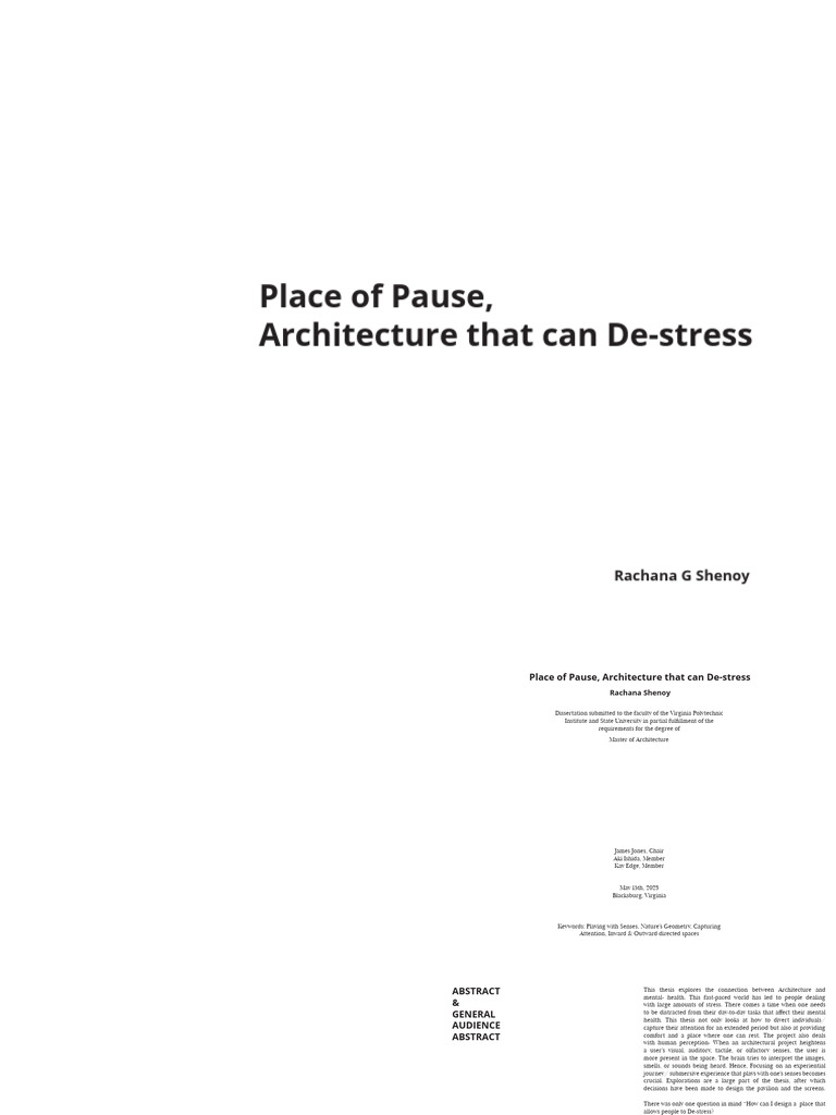 Architecture for Stress Relief Design | PDF | Stress (Biology) | Senses