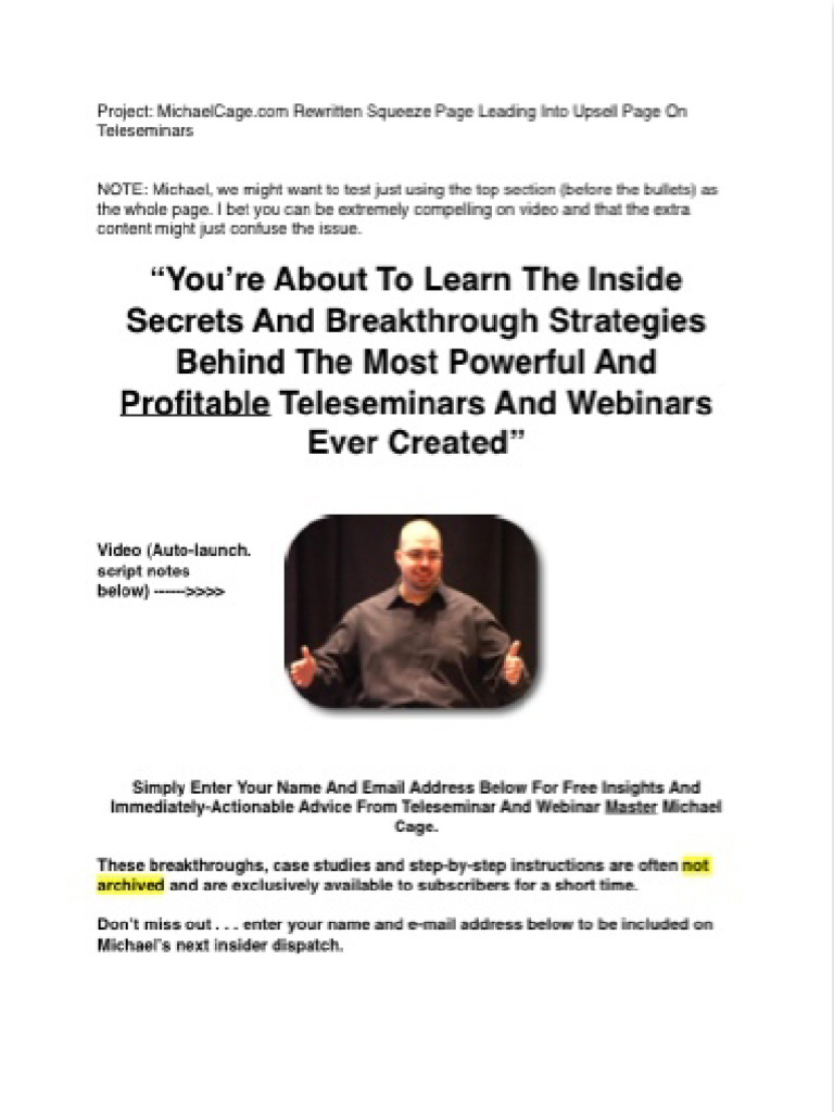 Michael Cage Squeeze Page | PDF