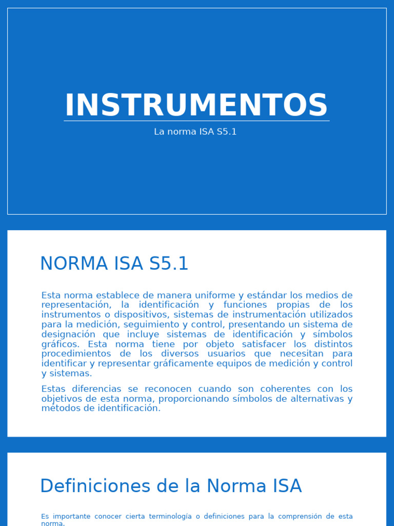 Norma ISA S5.1: Instrumentación y Símbolos | PDF | Medición ...