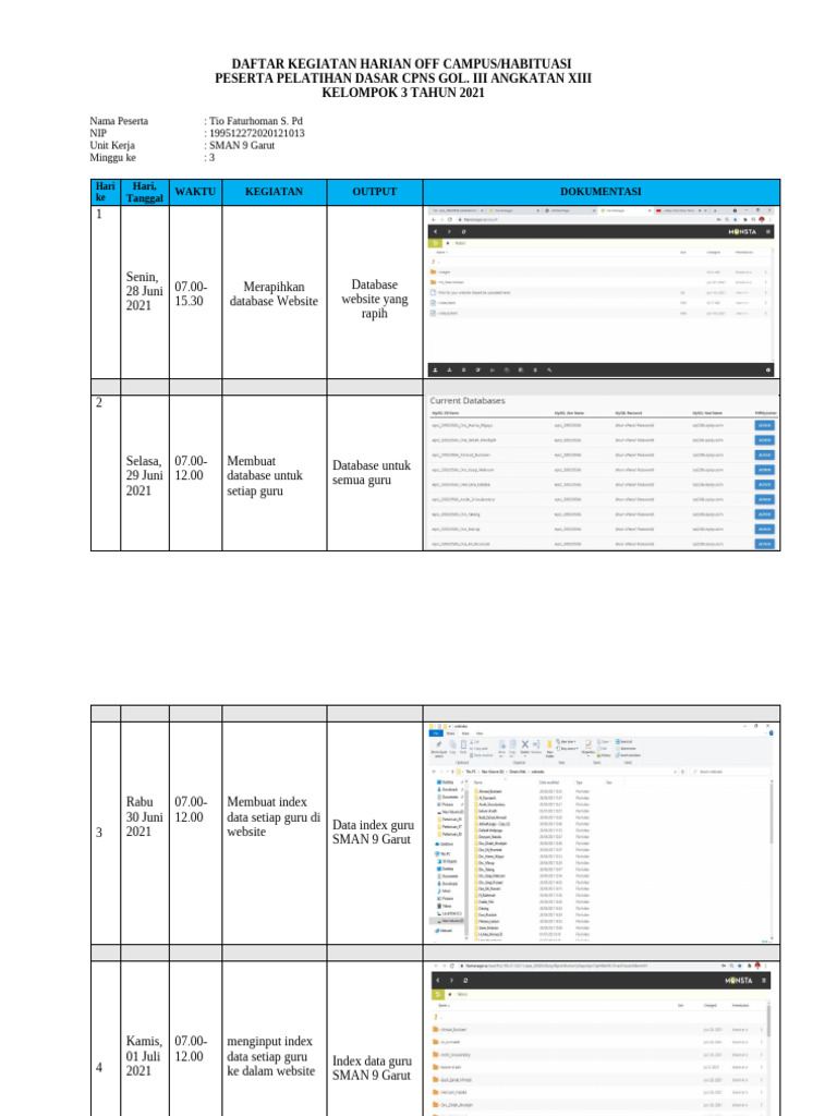 Kegiatan Harian Off Campus | PDF