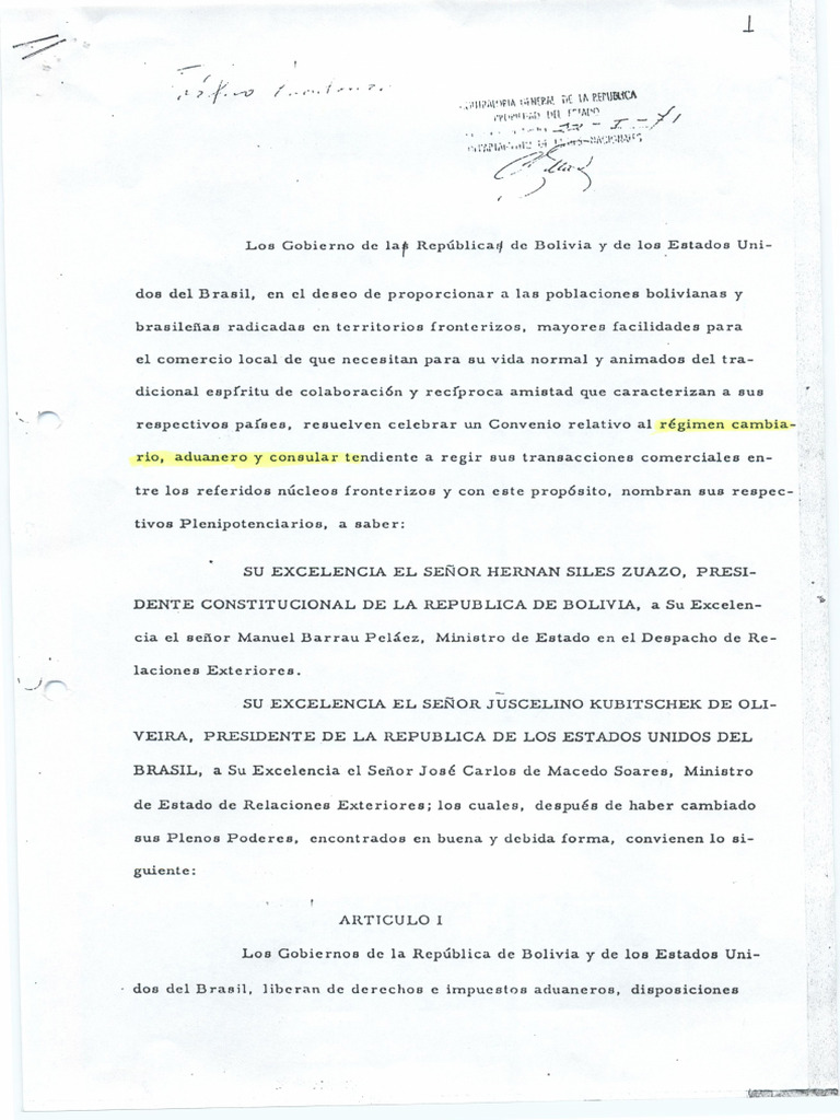 Tratado de Roboré 1958 | PDF