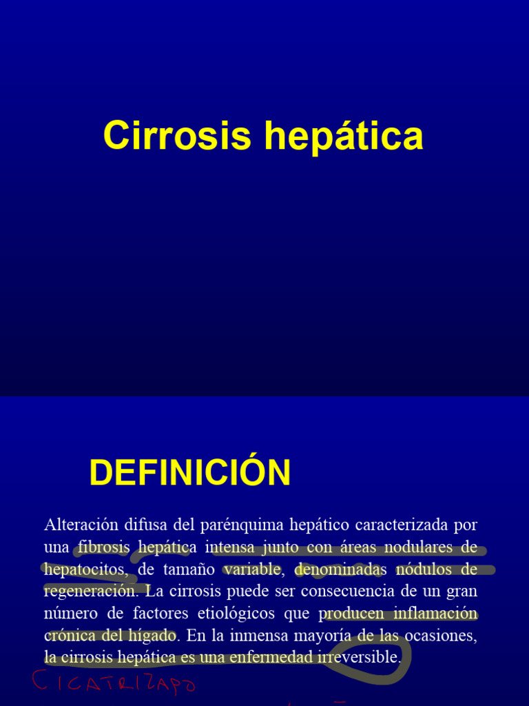 Semana 11 - CIRROSIS Hepáticas | PDF | Cirrosis | Hepatitis