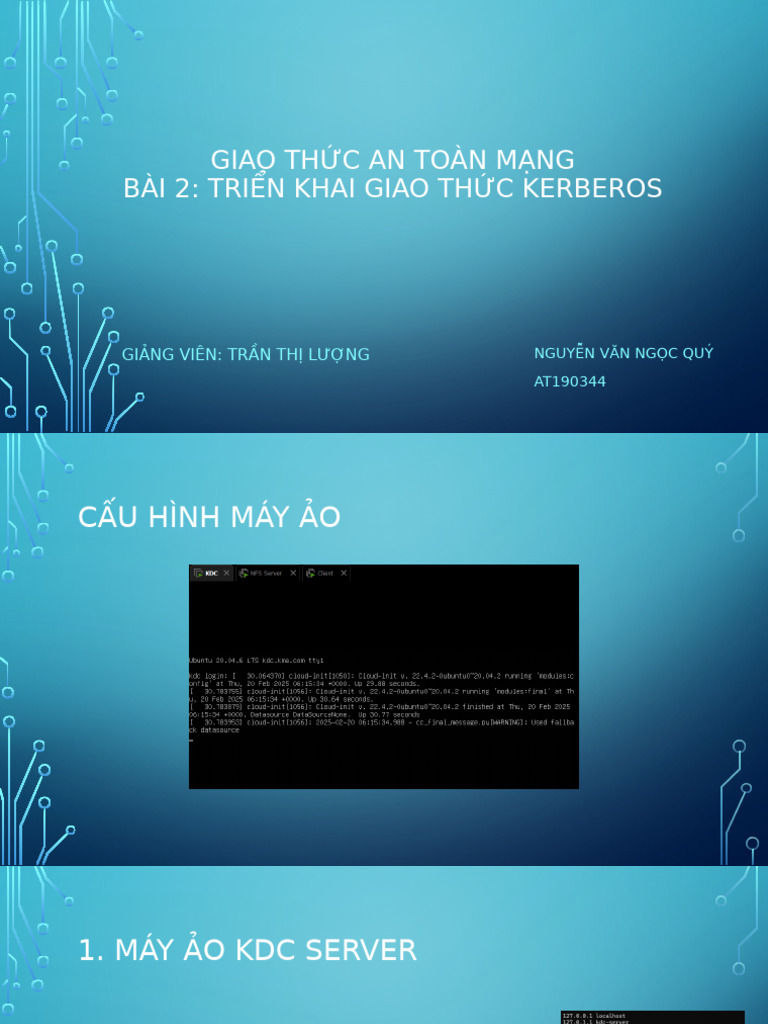 Bài 2 - Triển khai giao thức Kerberos | PDF