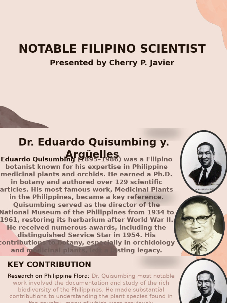 Eduardo Quisumbing: Filipino Botanist | PDF | Botany | Philippines