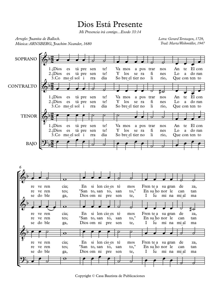 Dios Está Presente - Partitura Completa | PDF