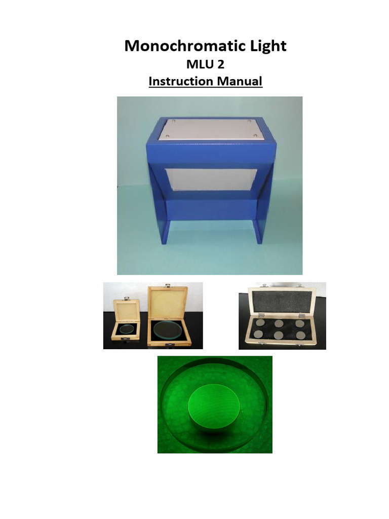 Green Monochromatic Light Unit Manual | PDF | Light | Frequency