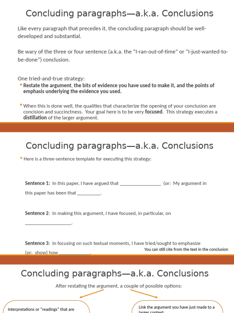 Writing About Literature 3 - Conclusions | PDF | Argument