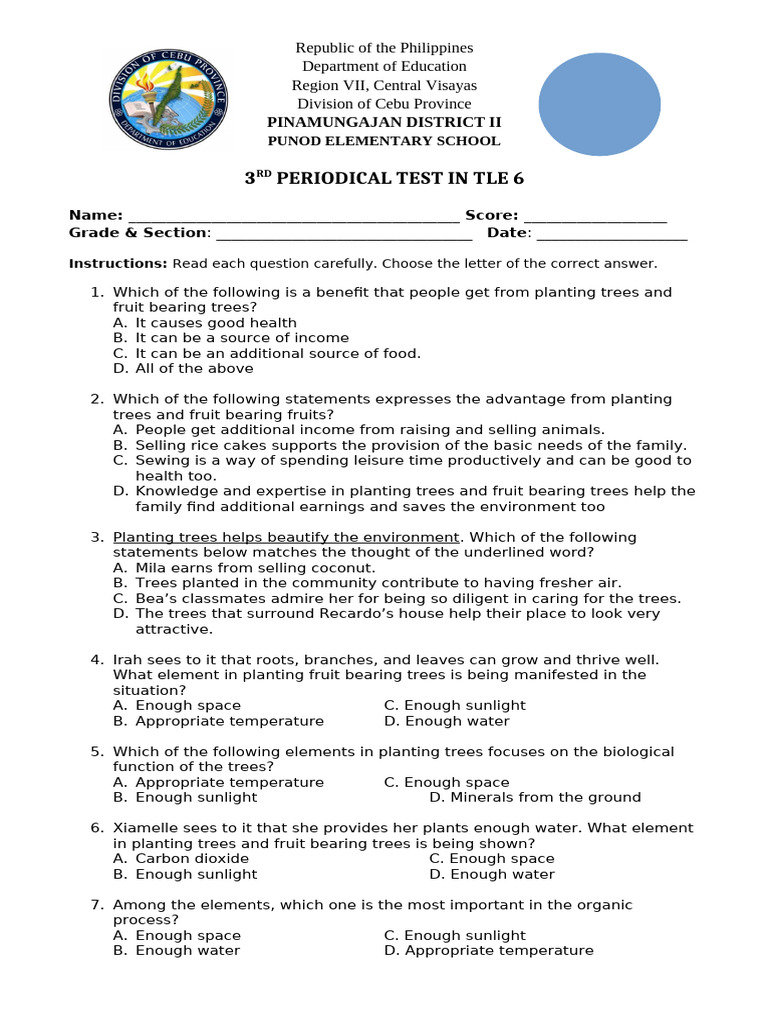 PT Epp-Tle Q3 (With Tos and Answer Key) | PDF | Grafting | Fertilizer