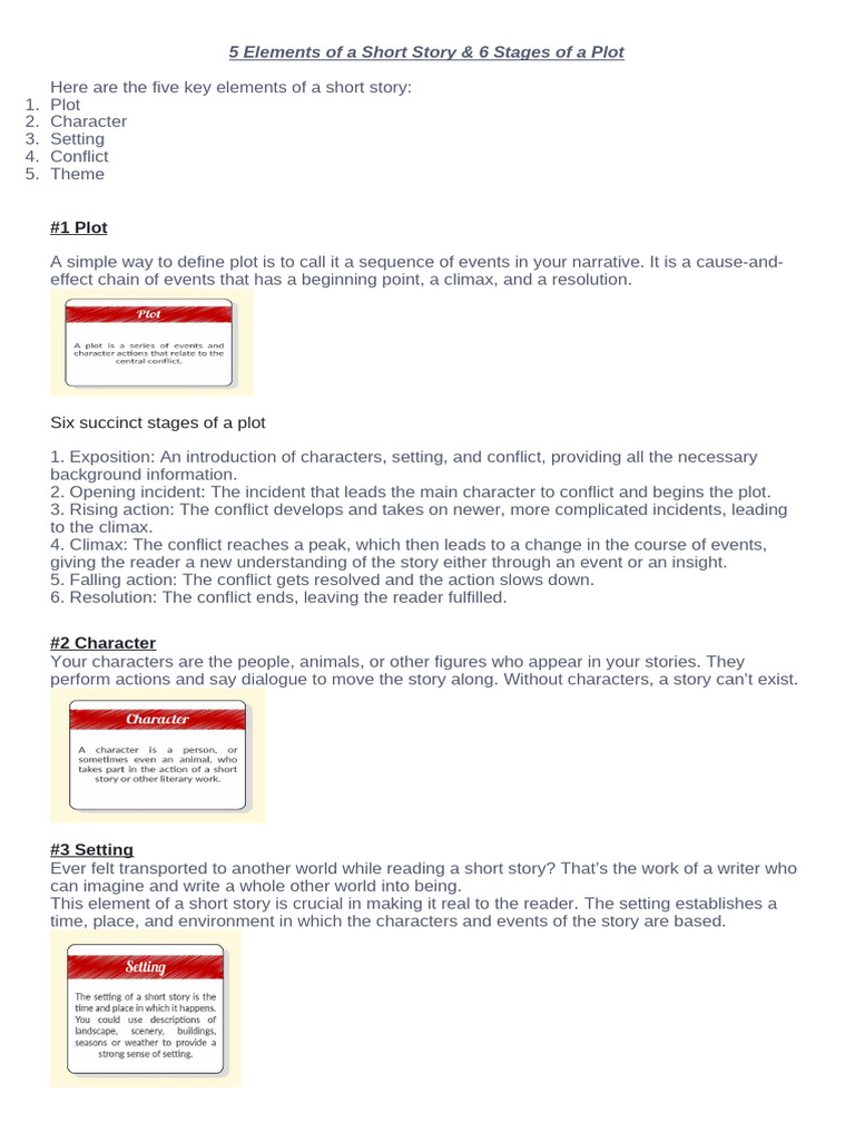 Key Elements of a Short Story | PDF | Plot (Narrative) | Narrative