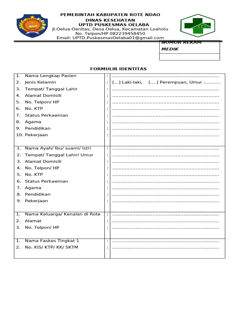 Form Identitas | PDF