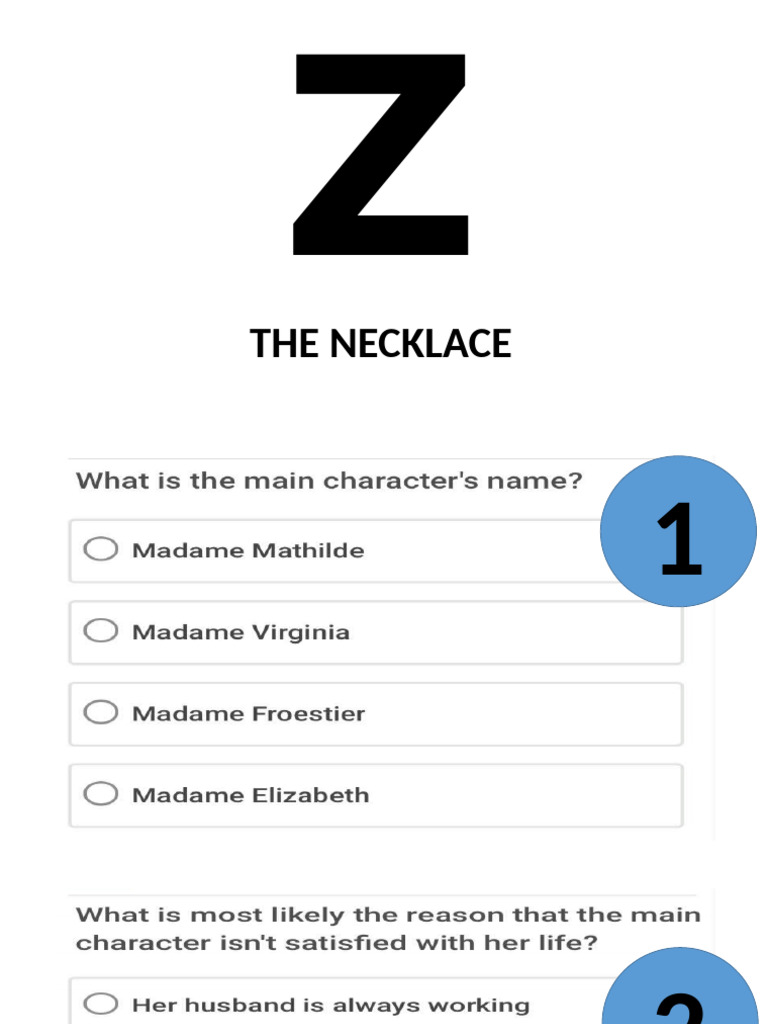 Quiz - The Necklace | PDF