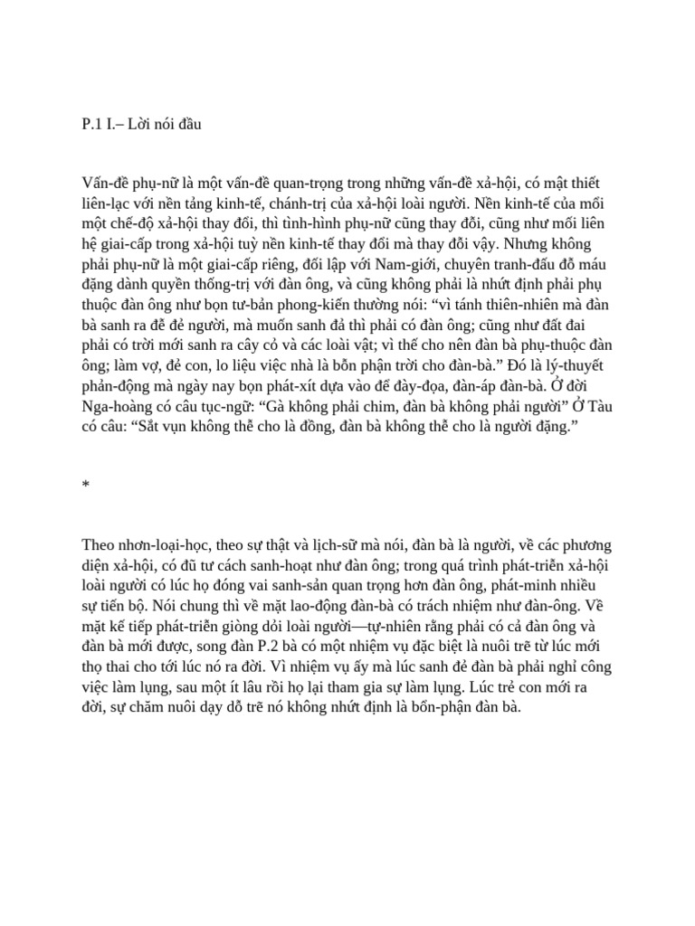 Vấn đề phụ nữ. Minh Khai | PDF