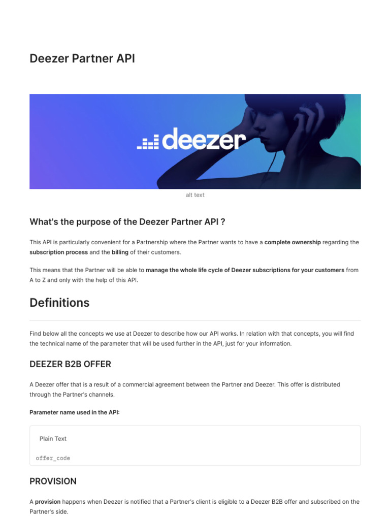 Deezer Partner API | PDF | Subscription Business Model | User (Computing)