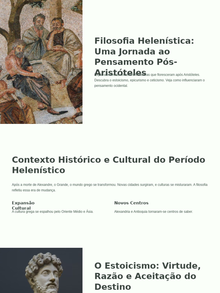 Filosofia Helenística: Estoicismo e Epicurismo | PDF | Filosofia ...