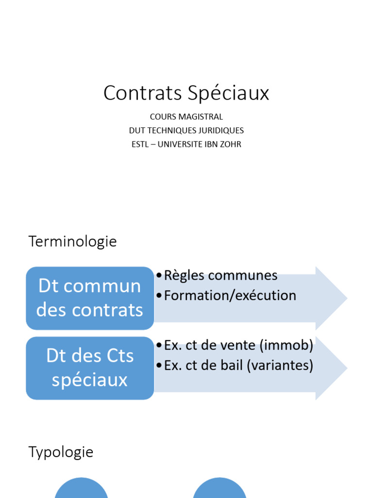 Comprendre les Contrats Spéciaux en Droit | PDF | Loi commune | Droits ...