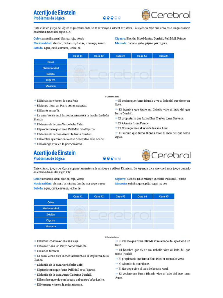 El Acertijo de Einstein | PDF