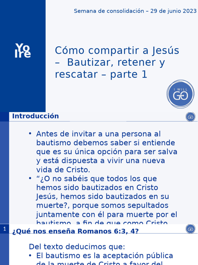 5. Bautizar, retener y rescatar - parte 1 | PDF | Bautismo | Jesús