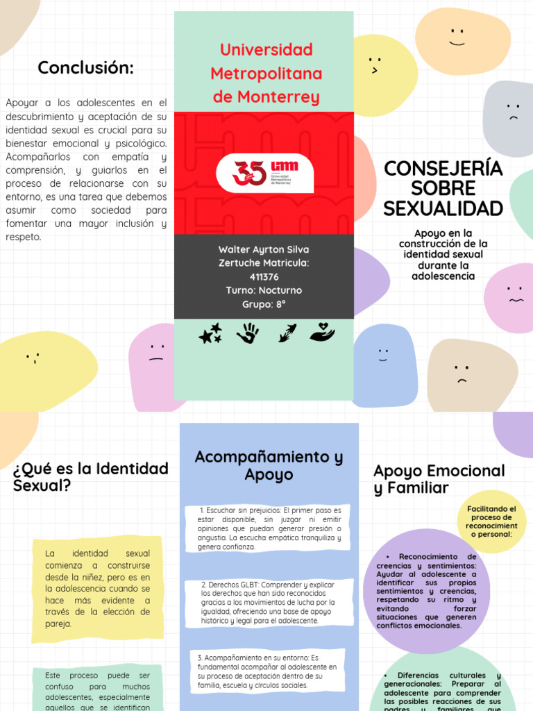 Folleto Tríptico Consejería Sobre Sexualidad - Identidad Sexual | PDF | Adolescencia | La ...