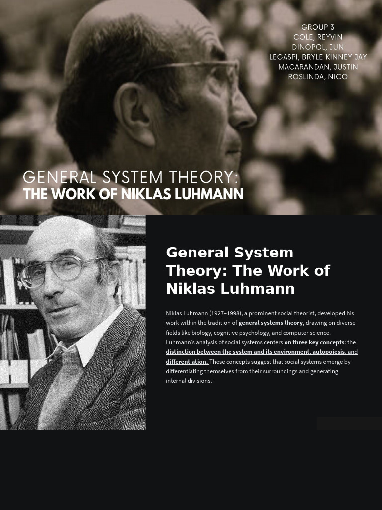 Niklas Luhmann's Social Systems Theory | PDF | System | Psychology