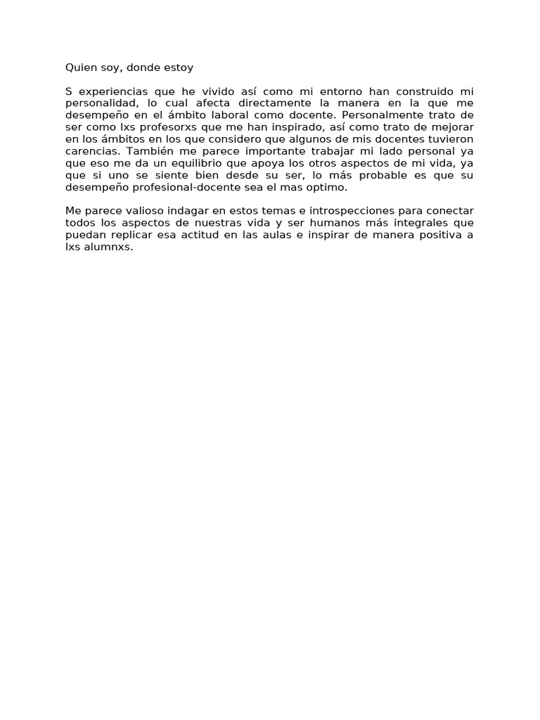 Quien Soy, Donde Estoy | PDF