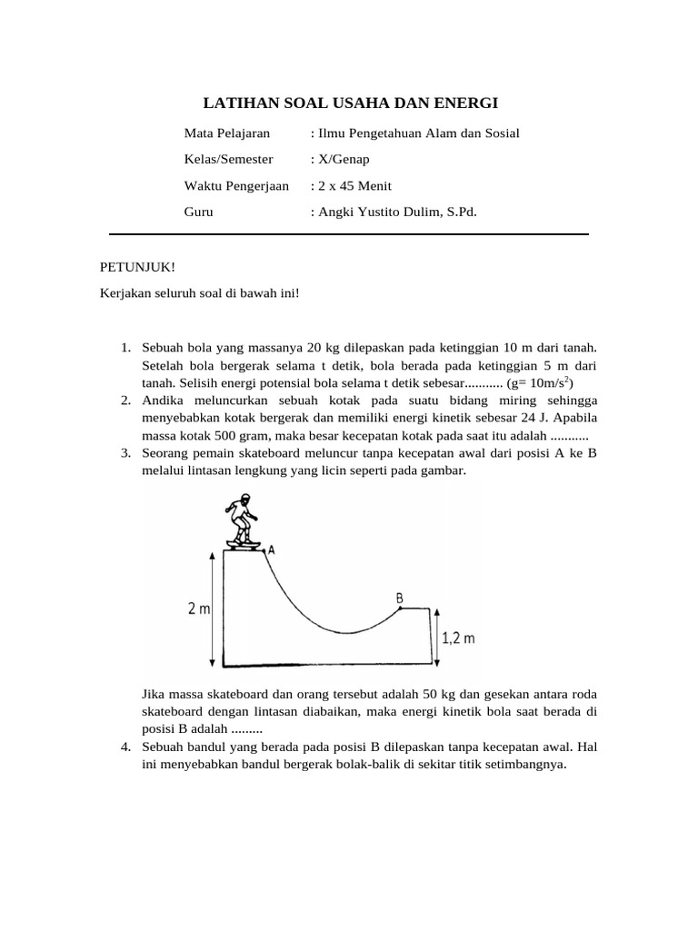 Latihan Soal Usaha Dan Energi | PDF