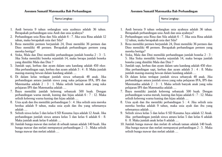 Soal MTK Rasio | PDF