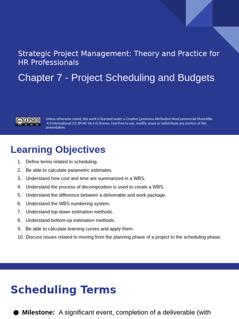 Chapter 7 - Scheduling and Budgeting | PDF | Business