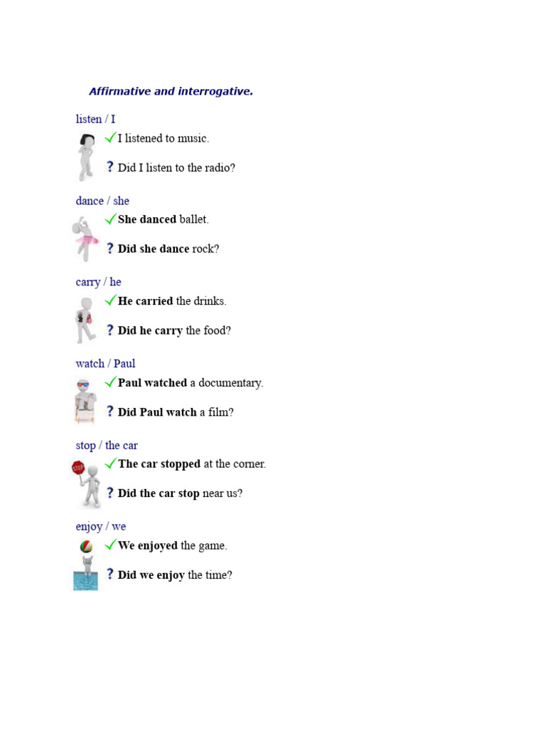 Affirmative and Interrogative Sentences | PDF